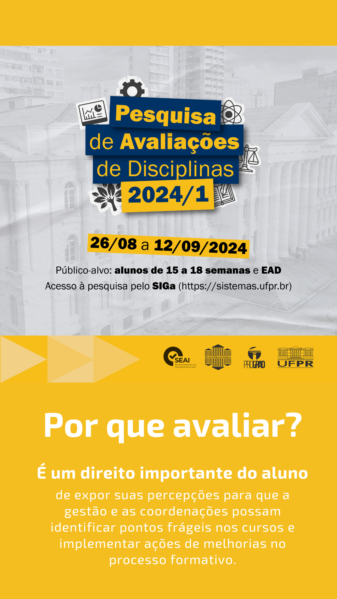 AVALIAÇÃO DE CURSOS E DISCIPLINAS DA UFPR: CONTRIBUIÇÕES ATÉ 12 ...